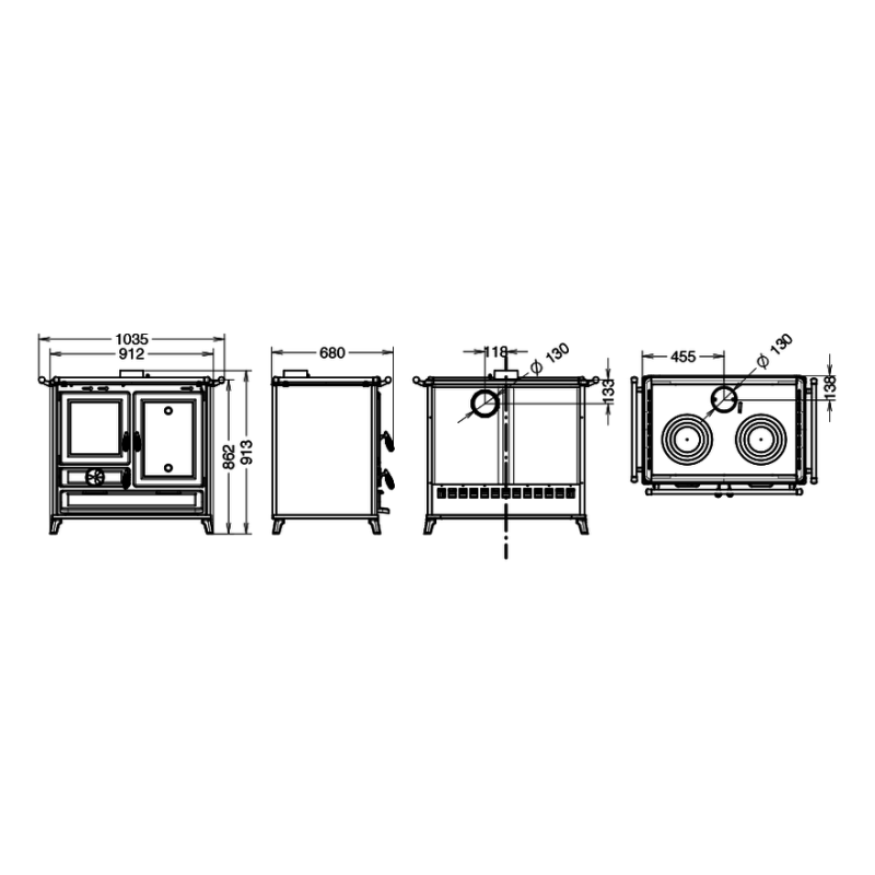Margot evo woodburning cooker Thermorossi